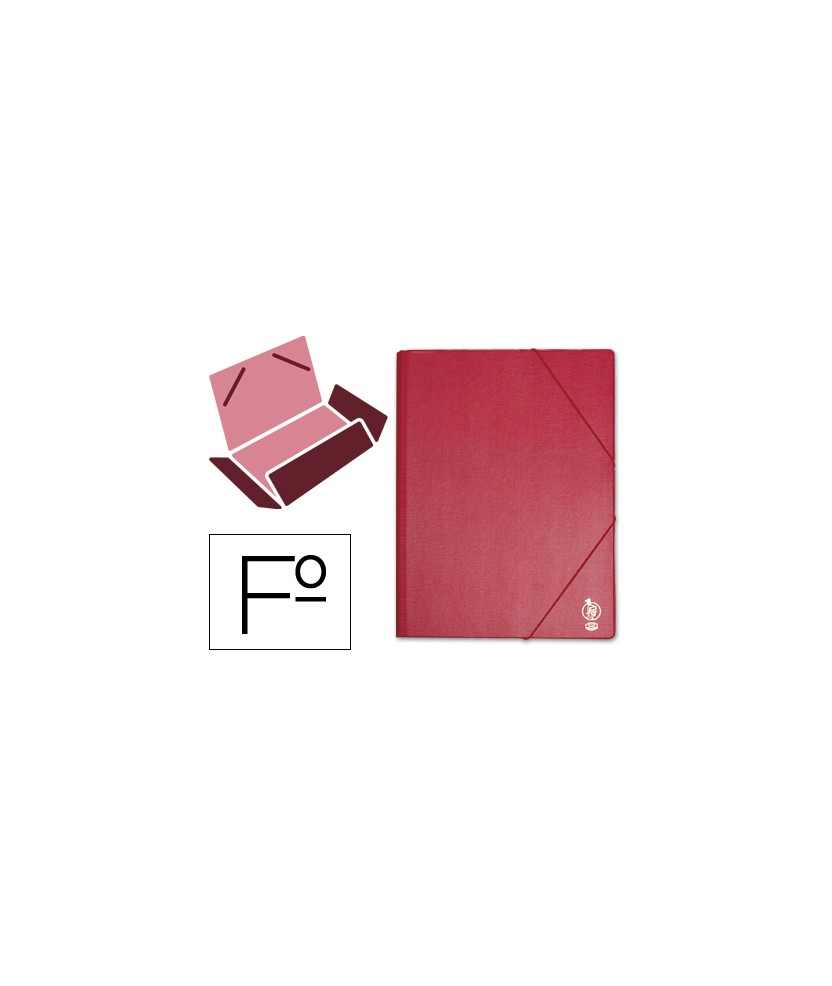 Folder liderpapel rubbers three flaps plastic folio red